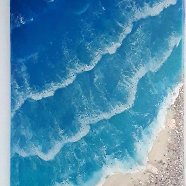 Resin Beach Art, 3d Resin Painting, Ocean Epoxy Art, Resin Art Sea ...