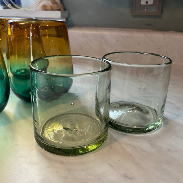 Hand Blown Recycled Glass Wine Glasses (set of 3) Artisan Cabo Beach ...