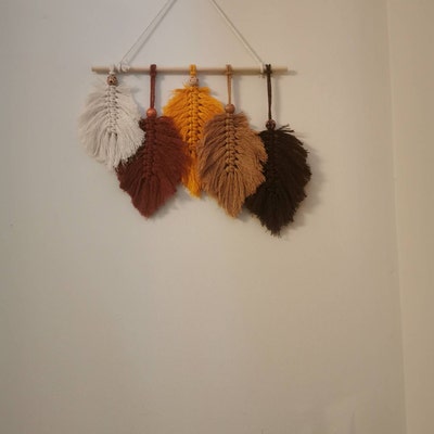 DIY Autumn Leaf Macrame Wall Hanging Kit Video Tutorial Make Your Own ...