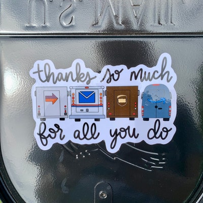 Thank You Mailbox Decal New, Mailman Sticker, Mailman Gift, Mailbox ...