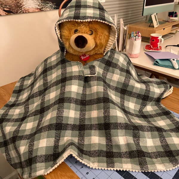 Rectangular Poncho PDF PATTERN + Video Tutorial Diy-carseat Poncho ...