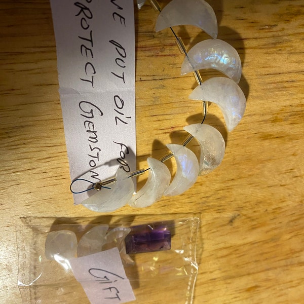 Natural Rainbow Moon Stone 8 Pieces Moon, Crescent Moon Jewelry ...