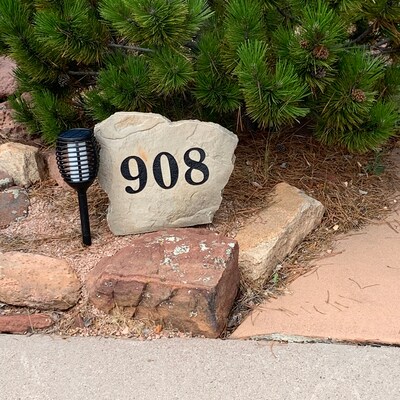 Address Stone Engraved Rock Personalized Stone Garden Stone House Entry ...