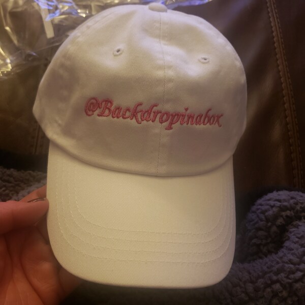 White Cotton Hat, Custom Hat, Embroidered Hat, Personalized Hat, White ...