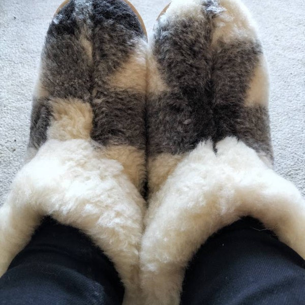 Wool Boot Slippers: Unisex Sheepskin Cozy Footwear - Etsy UK