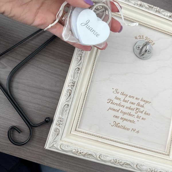 Vintage Green Frame Wedding Love Lock Ceremony Set With White Padlocks ...