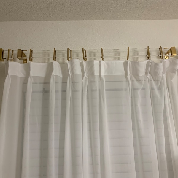 Rectangular Brass Curtain Rings for Lucite Curtain Rod, Brass Rectangle ...