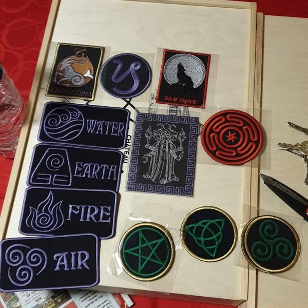 IRON ON Zodiac Signs Embroidered Patches- Wicca Wiccan Witch Magic ...