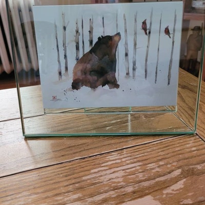 BEAR and CARDINAL Blank Greeting Cards, Set of 8, Watercolor Bird Art ...