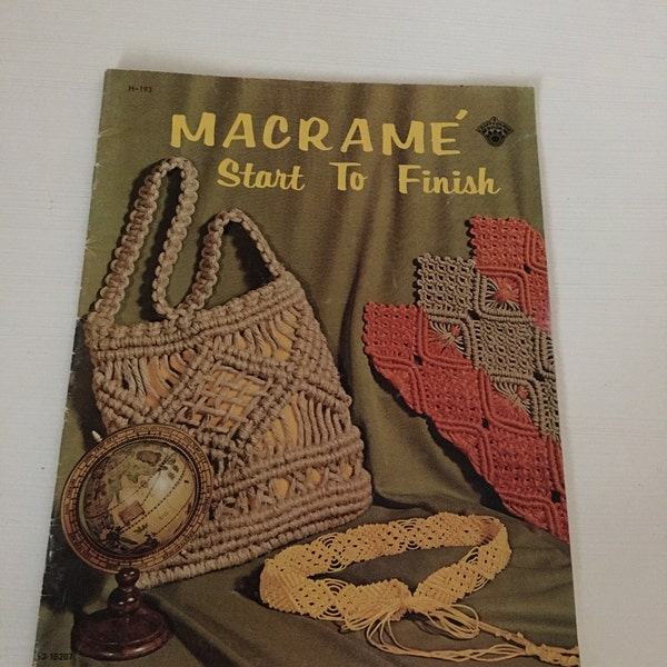 PHYSICAL BOOK Macrame Start to Finish Belt & Jewelry Patterns - Etsy