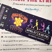 Powerline Concert Ticket Transparent Sticker/ Goofy Max Disney Bujo ...