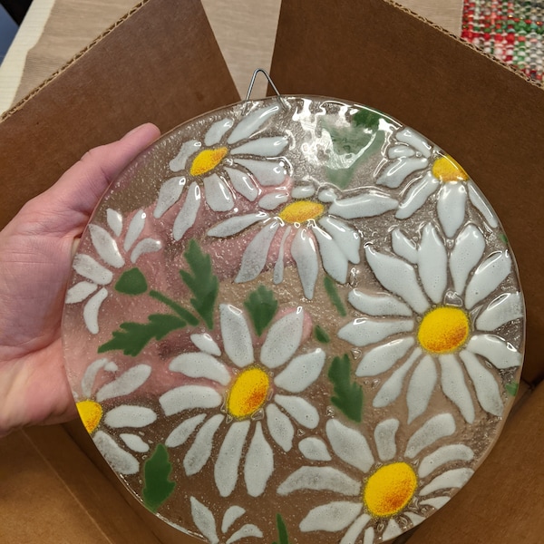 Daisy Suncatcher, Fused Glass,daisies, White Flowers, Flower Window ...