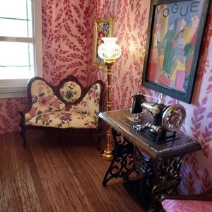 1:48 1/4 Quarter Scale Kitchen Unit W/ Shelves Sink Dollhouse Miniature ...