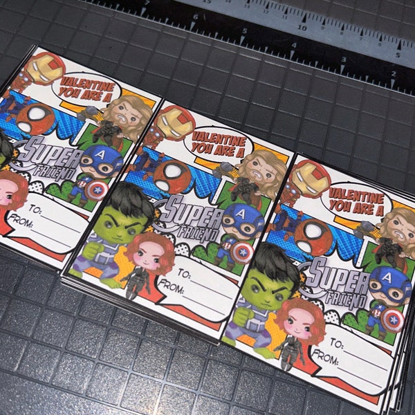 Printable Superhero Valentine Cards, Kids Valentine Cards, School ...