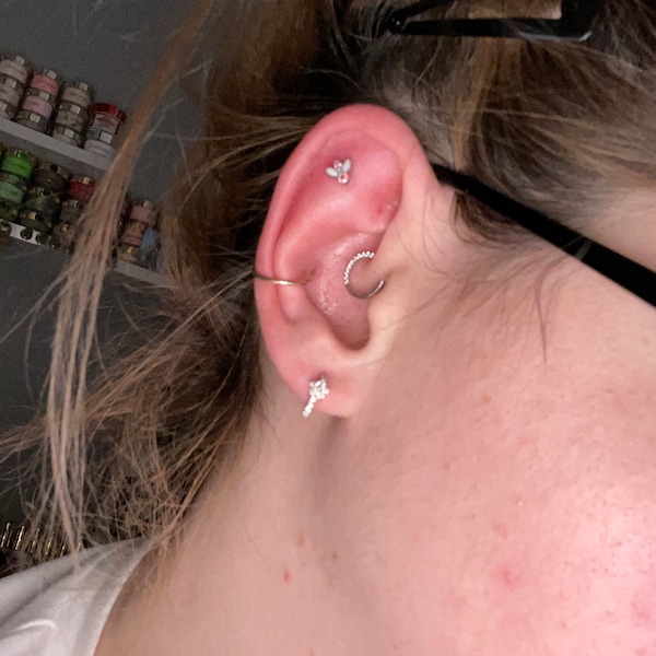 Cartilage Hoop,cartilage Piercing,14k Solid Gold Hoops,helix Hoop,helix ...
