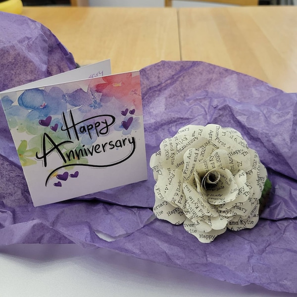 First Anniversary Paper Roses, Wedding Vow Roses, Personalized Fancy ...