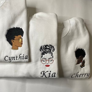 Afro Woman Embroidery Design, Afro Lady Embroidery Design, African ...