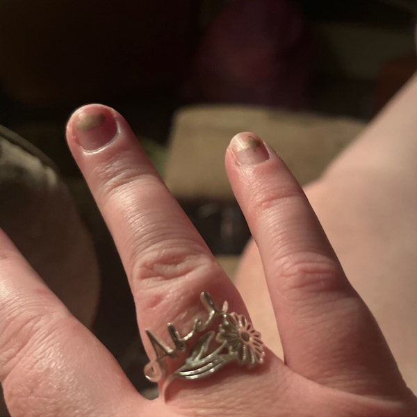 Birth Flower Name Ring by Caitlyn Minimalist • Custom Flower Jewelry ...