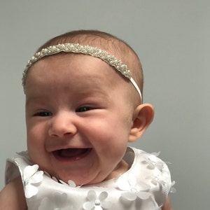 Baby Rhinestone Tiara Hair Band for Baptism Christening - Etsy UK