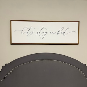 Bedroom Wall Decor Let's Stay in Bed Sign Wood Sign for Bedroom Master ...