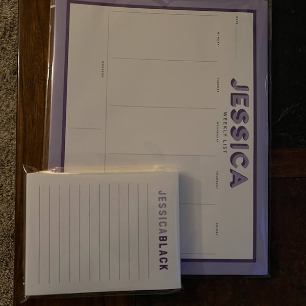 Custom Weekly Planner Notepad, Days of the Week Notepad, Monogram ...