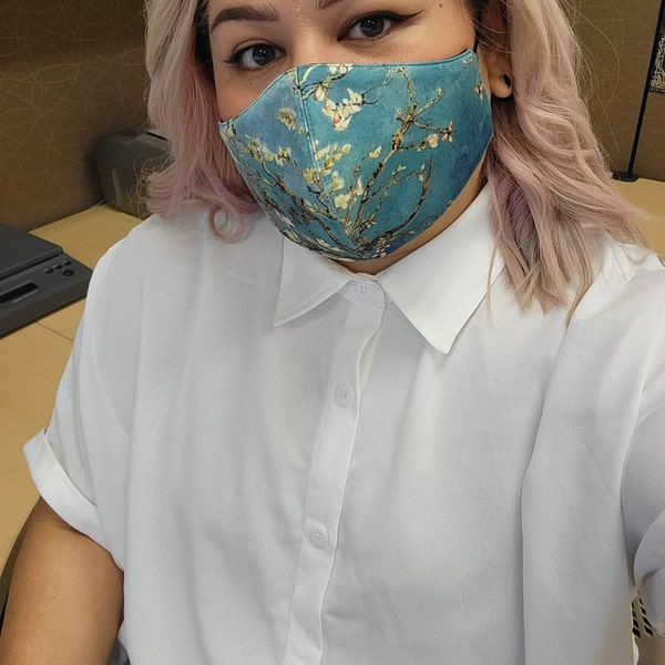 Van Gogh Starry Night Face Mask With Filter Pocket Adjustable Ear Band ...