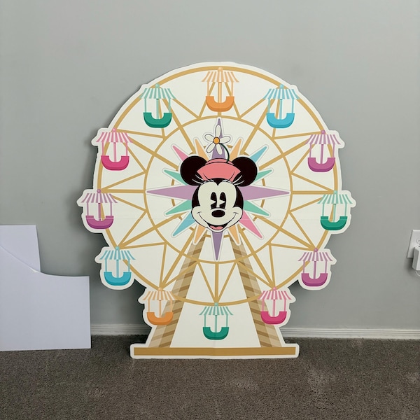 Printable Mini Mouse Ferris Wheel Cutout, Mini Baby Shower Party ...