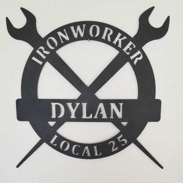 Metal Ironworker Sign - Custom Made, Current Job or Retirement Gift ...