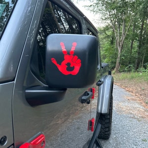 Alien Hand Wave Peace for Jeep Side Mirrors Wave Decal Set of 2 Hand ...