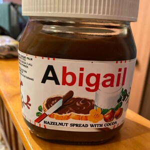 CHRISTMAS PERSONALIZED NUTELLA Labels Personalize With Name - Etsy UK
