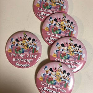 Disney Birthday Buttons-disney Birthday Pins Disney Buttons-disney Pins ...