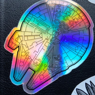 Millennium Falcon Holographic Sticker/ Star Wars Disney Laptop - Etsy