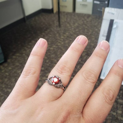 Elven Peridot Wedding Ring Elven Engagement Ring Dark Elven - Etsy