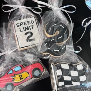 Racing Theme Cookie Favors, Car Theme Cookies for Birthday, Cute Race ...