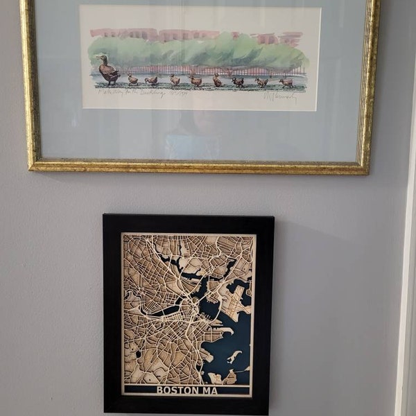Boston Wood Map | 3D Laser Cut Map | Handmade in USA | 3D Boston MA ...