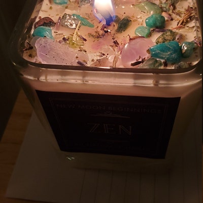 Zen Candles Relaxation Candles Crystal & Herb Candle Aromatherapy ...