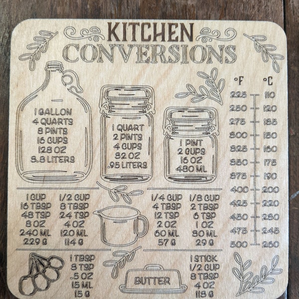 Kitchen Conversion SVG Bundle, Kitchen Conversion Chart SVG, Kitchen ...