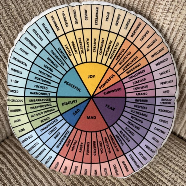 KID EMOTION WHEEL | | Feelings Circle | Framed Poster | Mindfulness ...