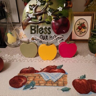 Personalized Rustic Red Apple Teacher Gift, Custom Wooden Apple Decor ...