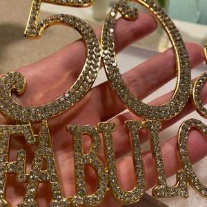 70 Birthday Cake Topper SILVER 70th Rhinestone Anniversary | Etsy