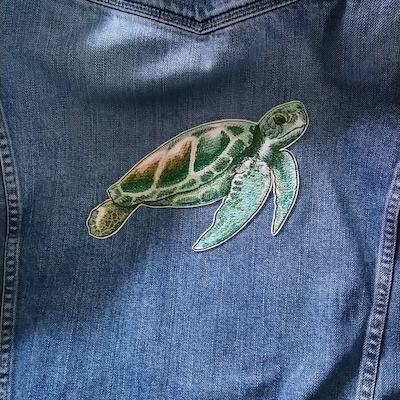 Sea Turtle Fusible Patch, Tortoise Iron on Applique, Sea, Ocean ...