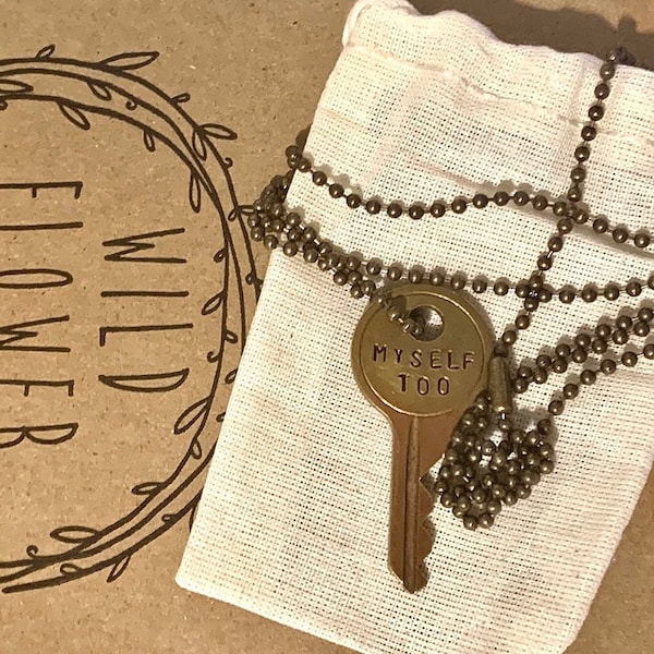 Key Necklace | Hand Stamped Vintage Giving Key Repurposed Jewelry Gift ...