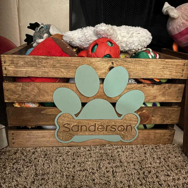 Personalized Dog Toy Box Dog Toy Crate Gift for Dog Lover Personalized ...