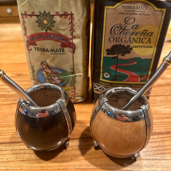 6 Yerba Mate Bags (ALL TYPES) Sample Kit - "woodgrain" Mate Gourd Plus ...