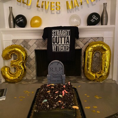 Custom Tombstone Table Décor RIP 20s 30s Birthday Cake Topper ...