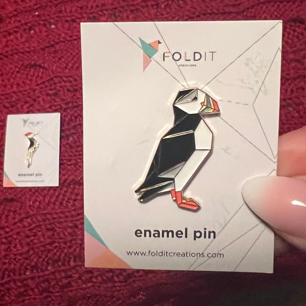 Puffin Enamel Pin,enamel Pin,origami Jewelry,puffin Pin,puffin Jewelry ...