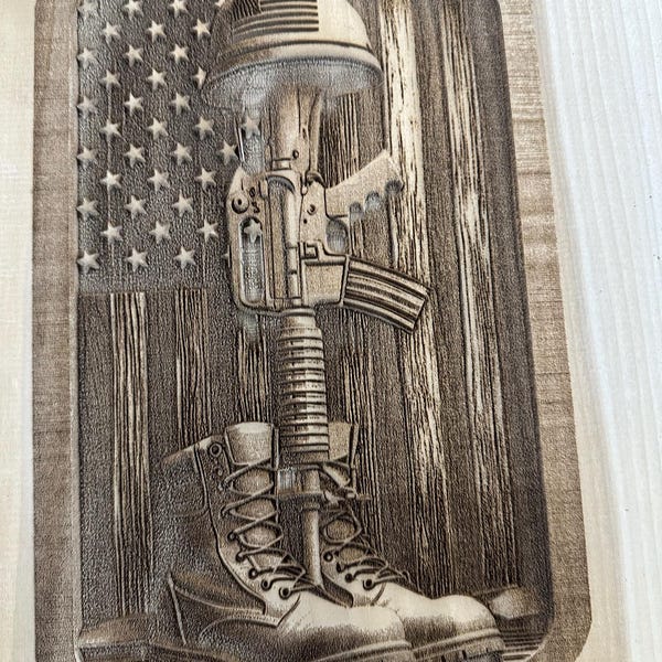 Fallen Soldier Memorial Dog Tag - 3D Laser Illusion Patriotic Engraving ...