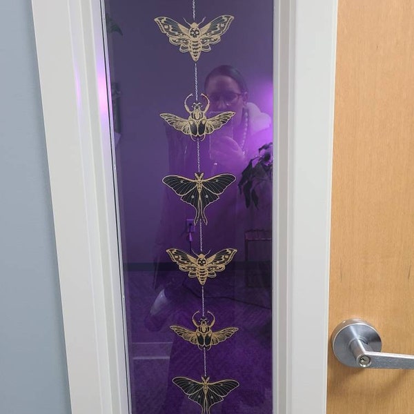 Insect Garland Wood Wall Hanging Decor | Hawkmoth | Luna Moth | Winged ...