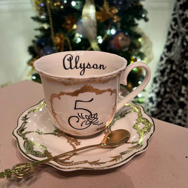 Four 22k Gold Spooky Halloween Potion/spells/witches Brew/poison Teacup ...