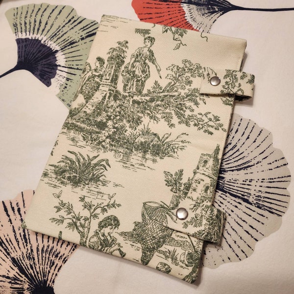 Toile De Jouy Fabric , Book Sleeve, Book Bag, Book Purse, Book ...